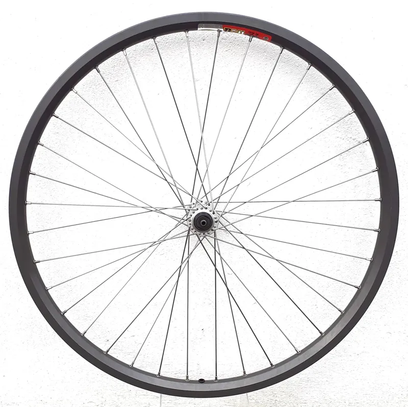 26 Inch Mavic D521 CD Black Rim on Shimano XT M750 Front Hub in Silver NOS