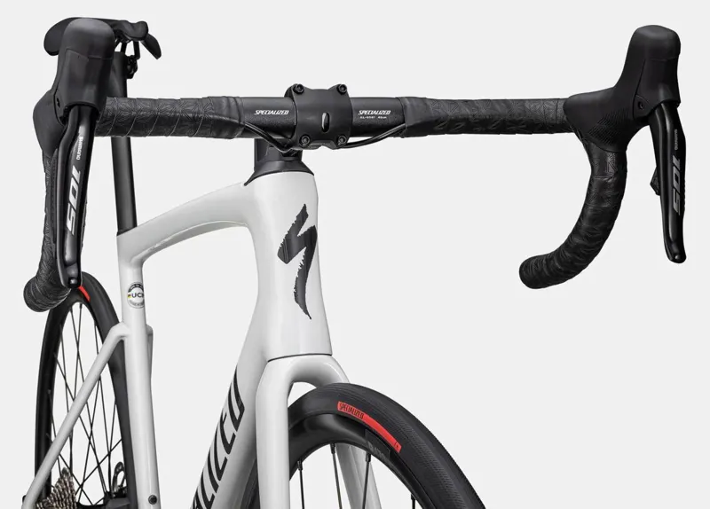 Tarmac SL7 Comp with Shimano 105 12 Speed Di2 in Dune White Obsidian