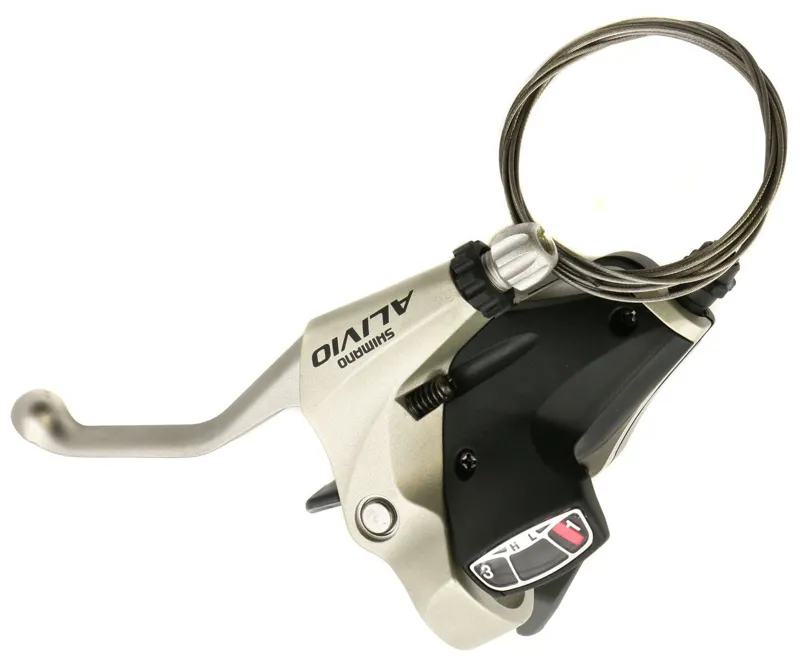 Shimano Alivio M410 Left 3 Speed Shifter and Brake Lever in silver